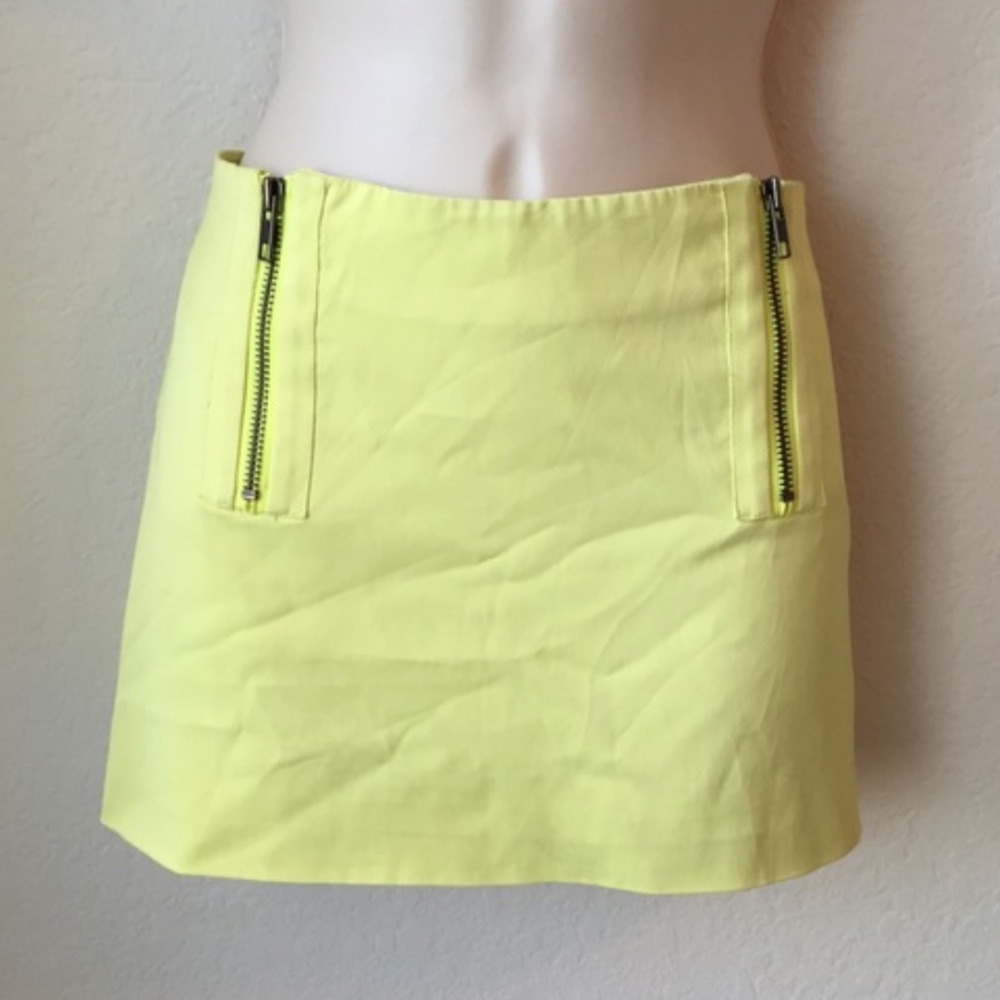 Neon Yellow Elizabeth And James Mini Skirt - Gem